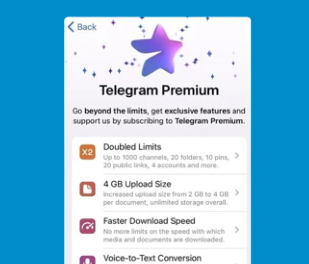 Telegram дал премиум-утечку на 4 ГБ — ADPASS
